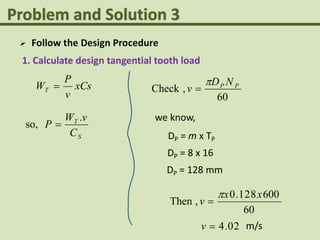 Spur gear problem and solution | PDF