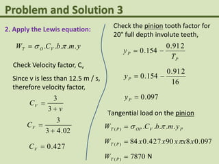 Spur gear problem and solution | PDF
