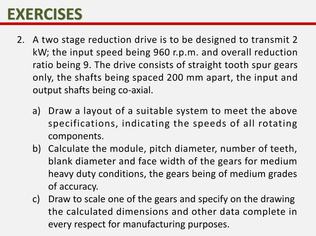 Spur gear problem and solution | PDF