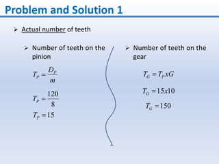 Spur gear problem and solution | PDF