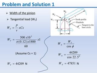 Spur gear problem and solution | PDF