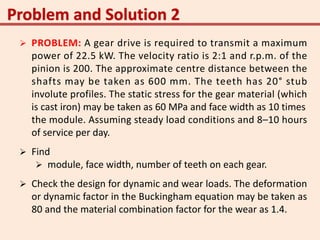 Spur gear problem and solution | PDF