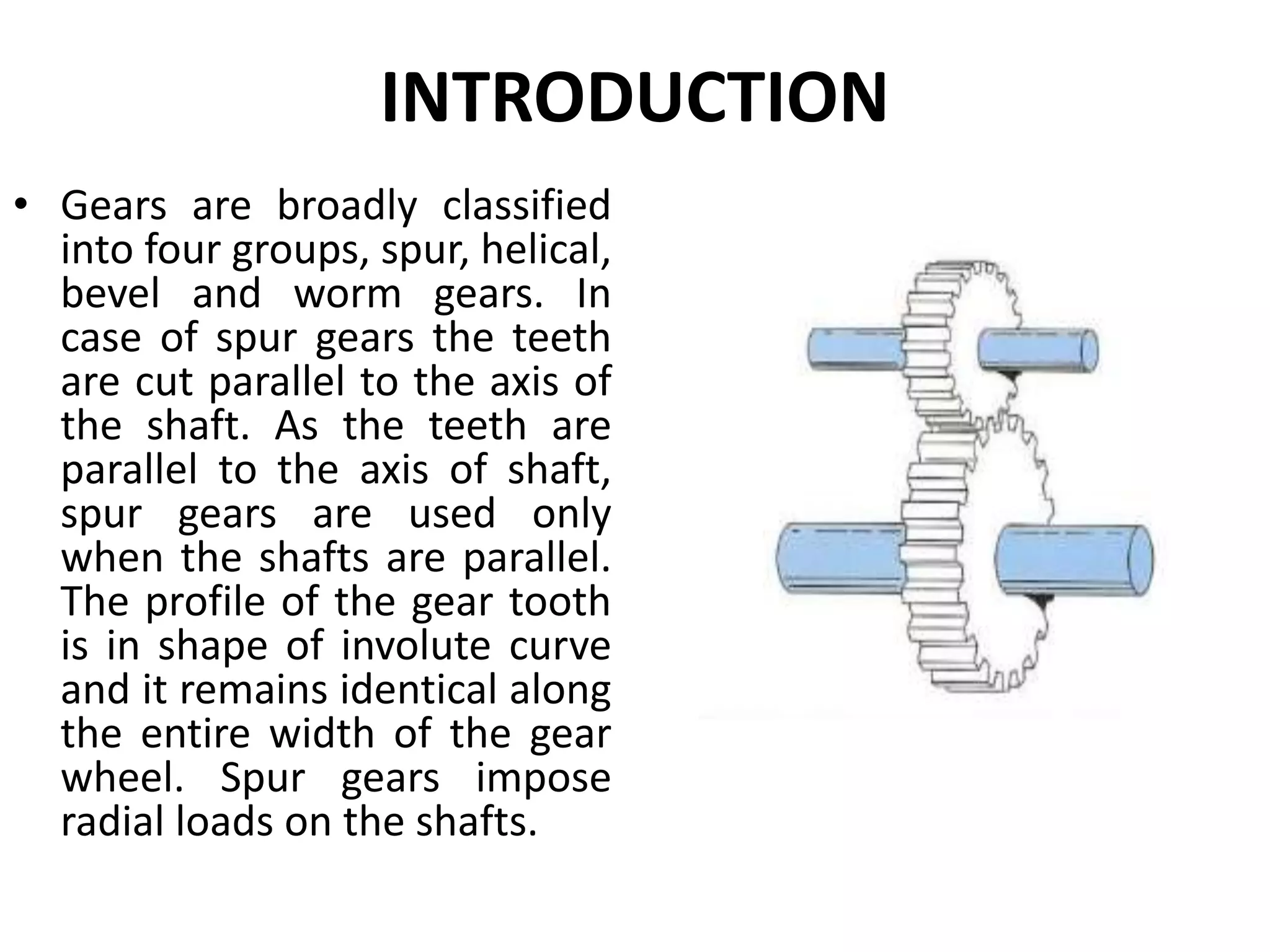 Spur gear and design of spur gear | PPTX