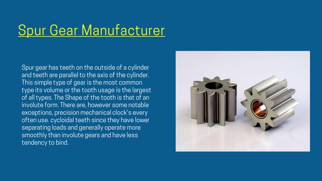 Spur Gear Manufacturer in India - HindGear | PPT