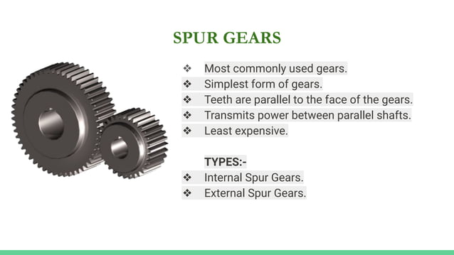 Spur gears and its manufacturing processes | PDF
