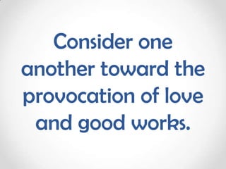 Spur one another on | PPTX