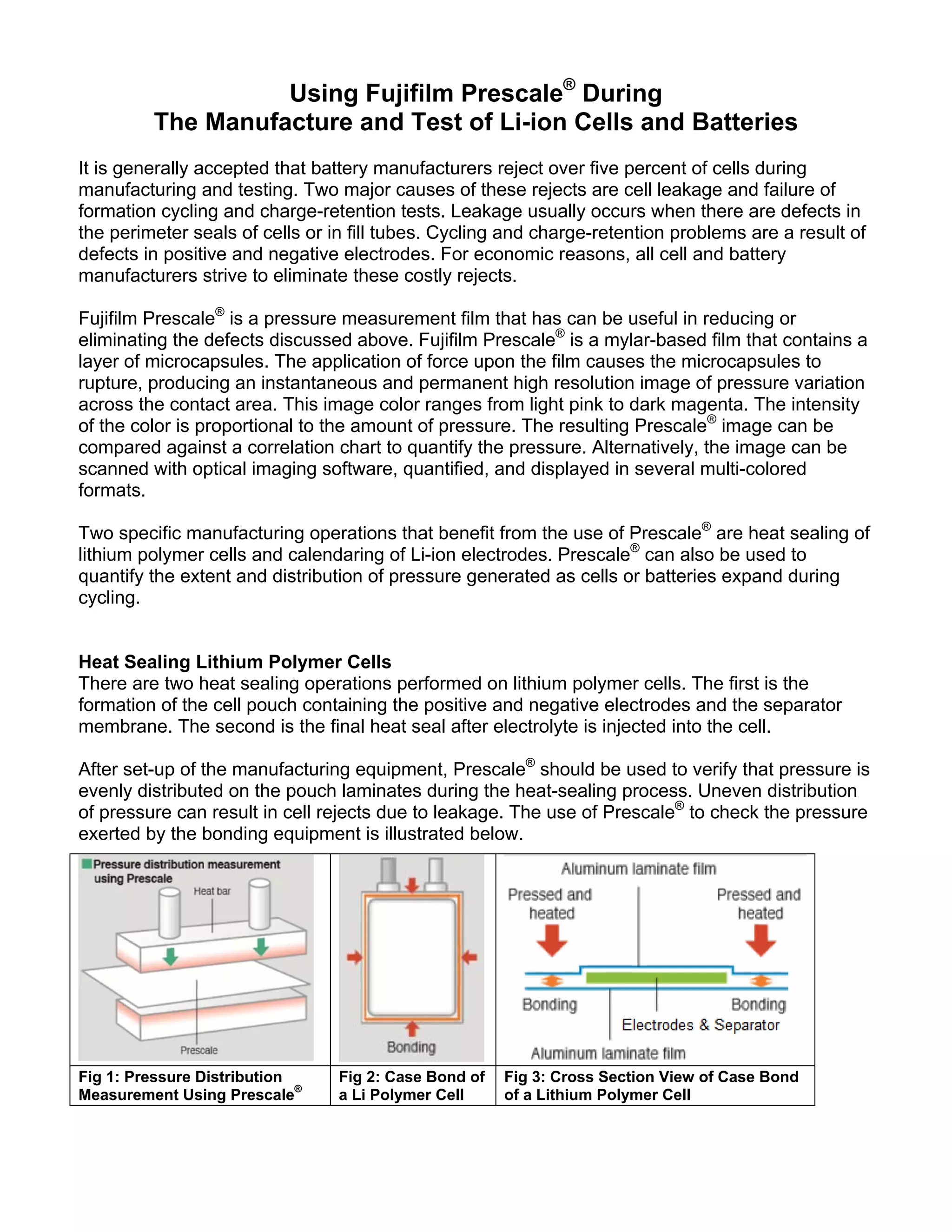 Using Fujifilm Prescale During The Manufacture and Test of Li-ion Cells ...