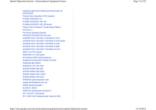 Sputtering deposition semiconductor equipment | PDF