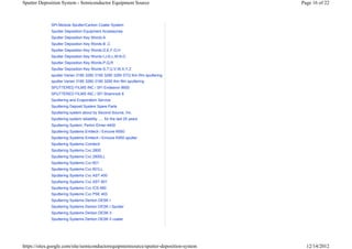 Sputtering deposition semiconductor equipment | PDF