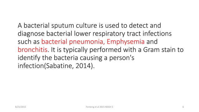 Sputum Examination and Analysis | PPTX | Lung and Respiratory Health ...