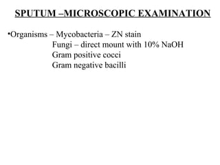 Sputum and body fluids, csf for bpmt | PPT