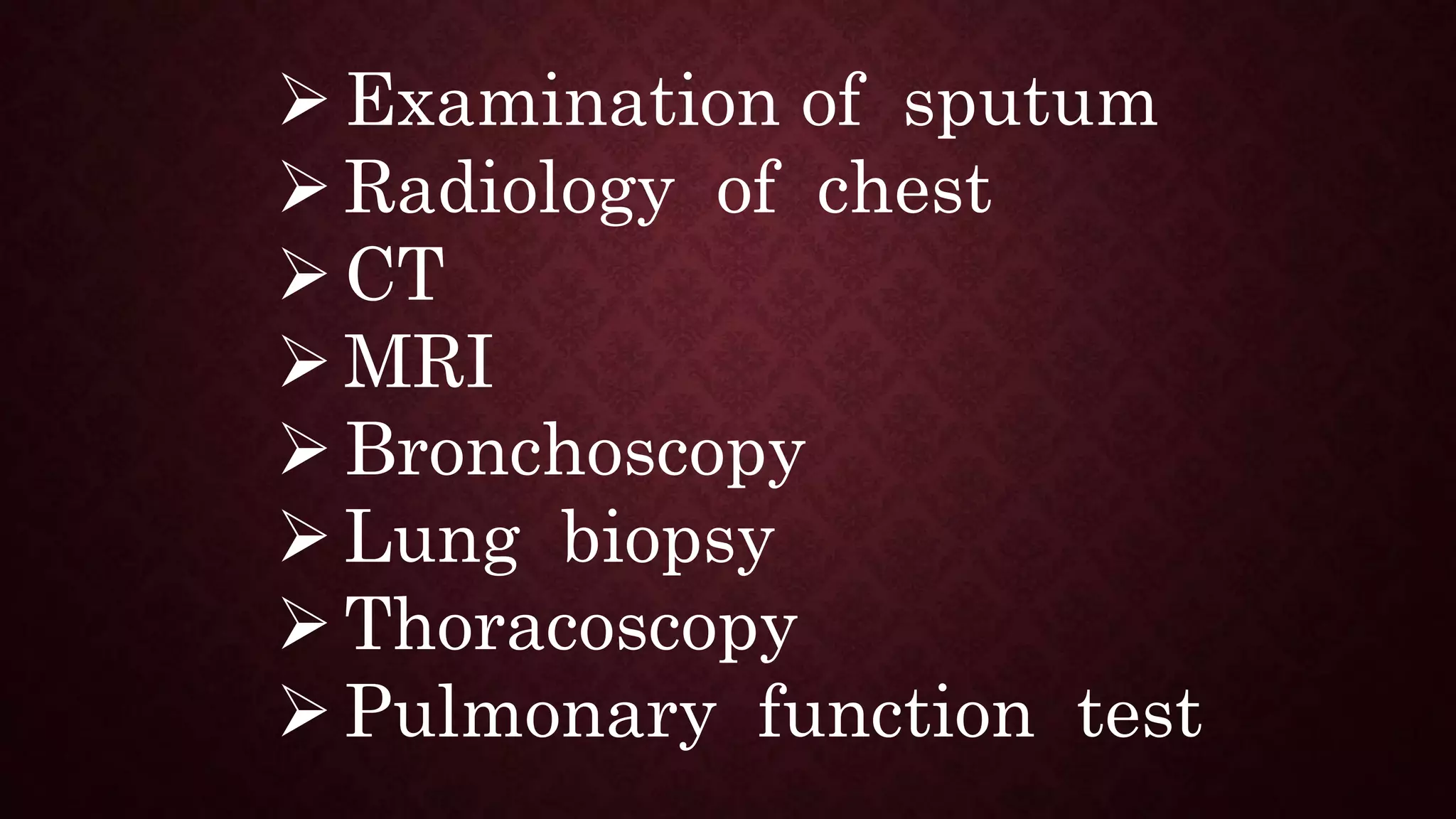 Sputum, chest x rays & spirometry | PPTX
