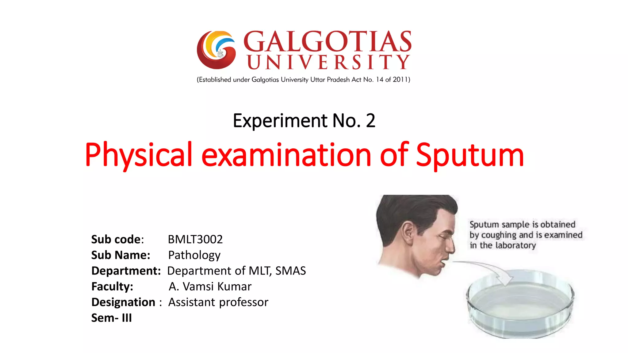 Sputum examination | PDF