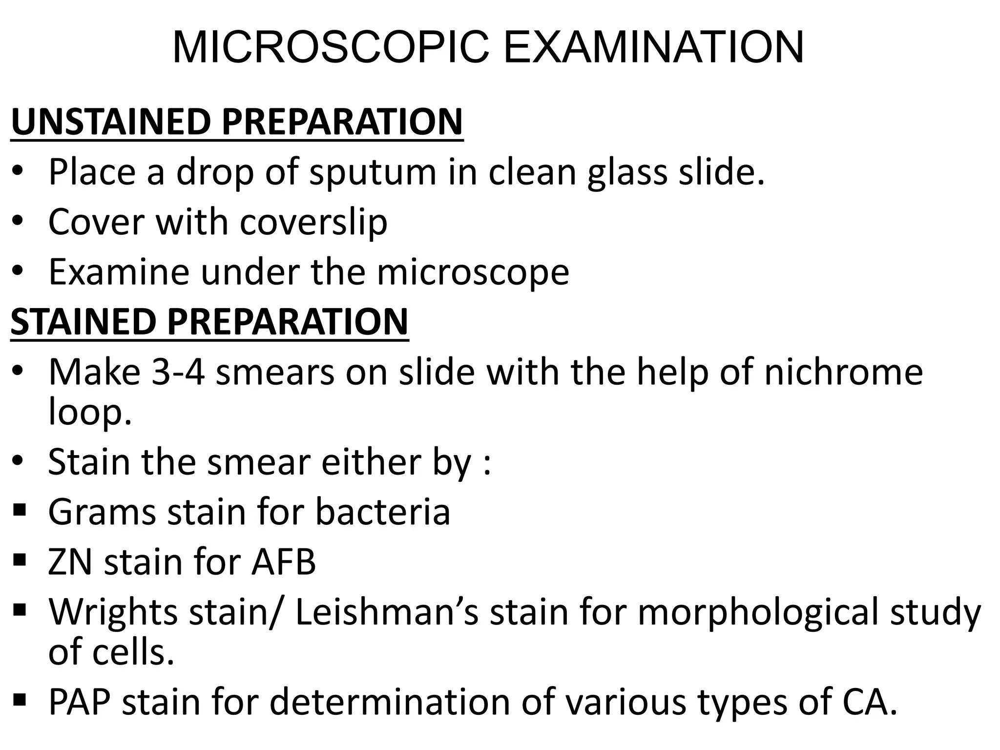 sputum examination pathology 1st year Allied health Sciences RGUHS.pptx