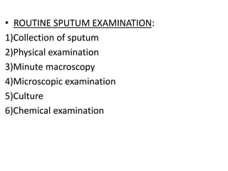 sputum examination pathology 1st year Allied health Sciences RGUHS.pptx