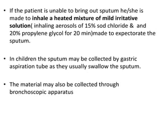 sputum examination pathology 1st year Allied health Sciences RGUHS.pptx