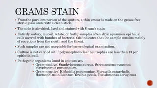 SPHYSICAL, AND MICROSCOPIC EXAMINATION OF SPUTUM | PPTX
