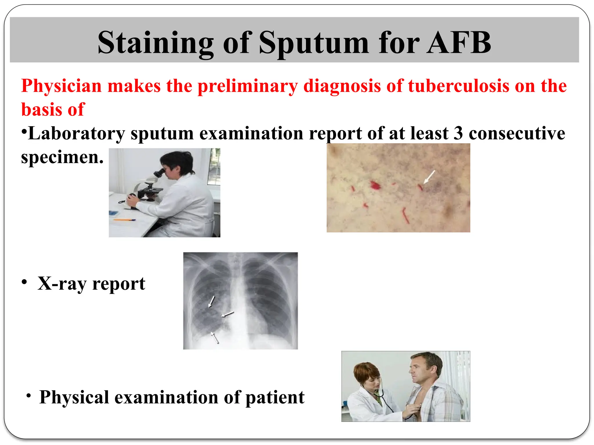 Examination of Sputum By Physical Chemical and microscopic examination ...