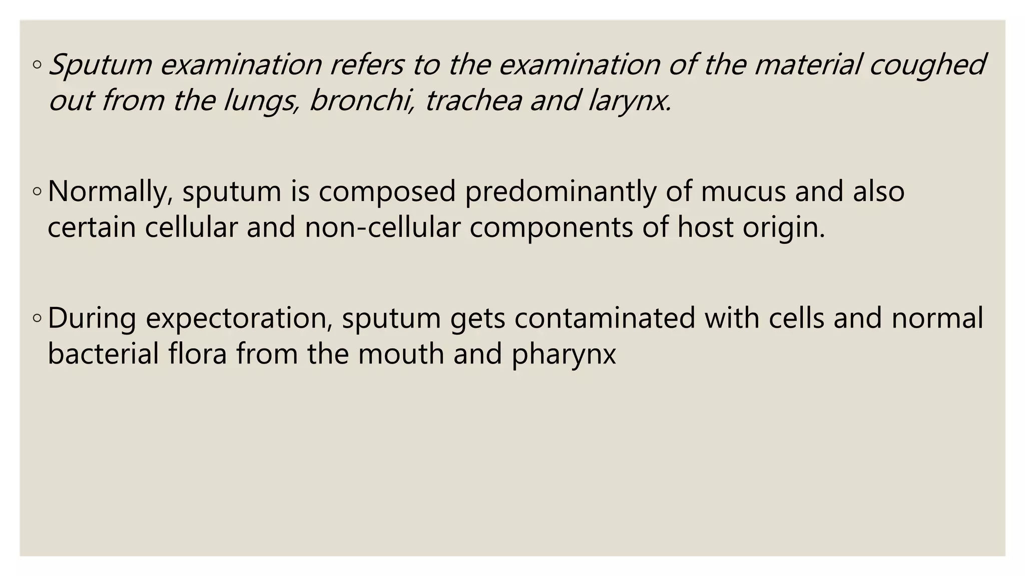 Sputum examination cytology and microscopy | PPTX