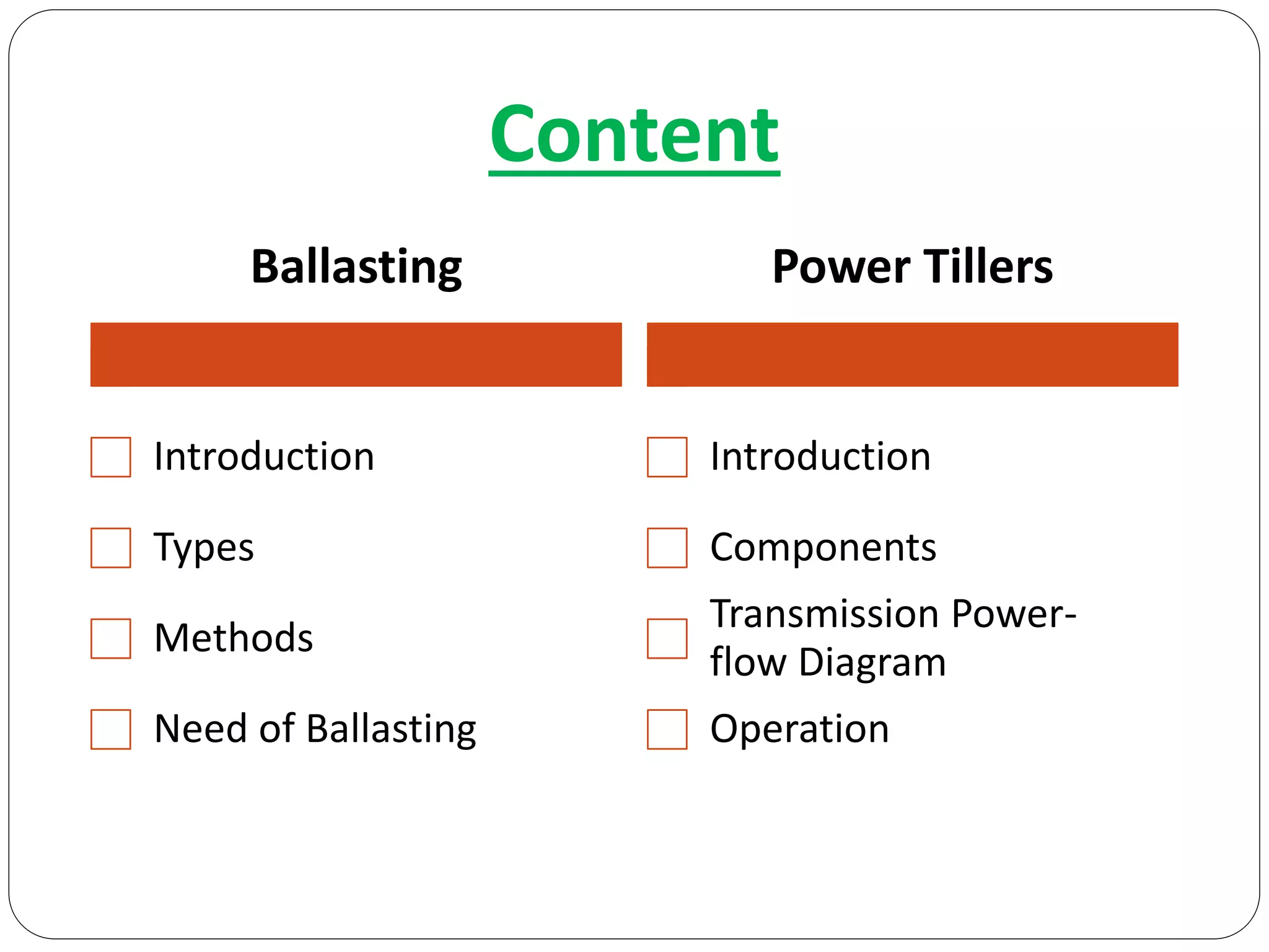 Ballasting Of Tractors & Power Tillers | PPTX