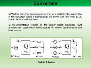 Sinusoidal PWM and Space Vector Modulation For Two Level Voltage Source Converter | PPTX ...