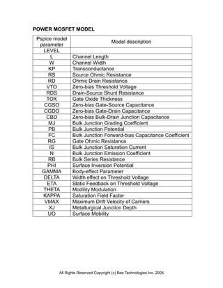 SPICE MODEL of SPW47N60CFD(PSpice) | PDF