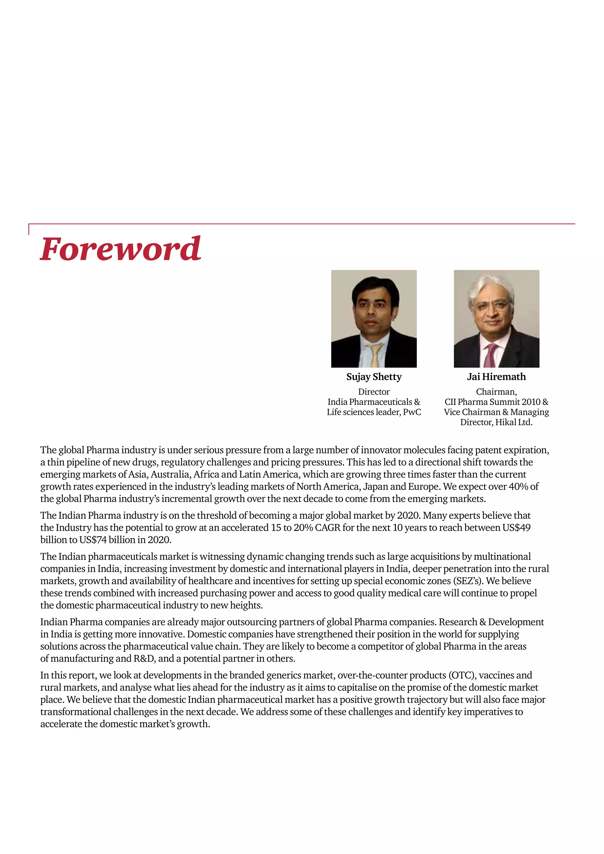 PWC CII-pharma-summit-capitalising on indias growth potential | PDF