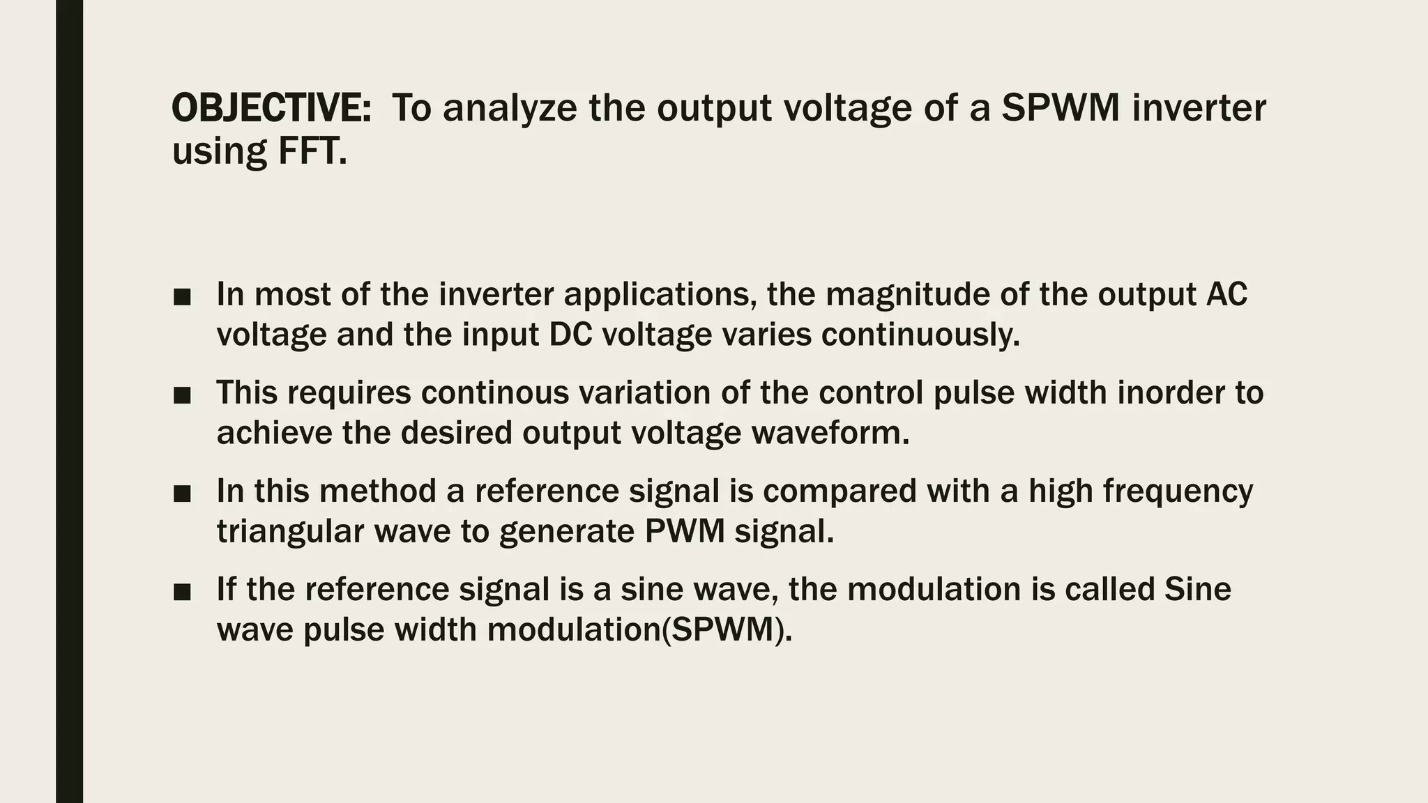 Sine Pulse Width Modulation Inverter | PPTX