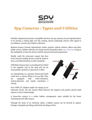Spy cameras types and utilities | PDF