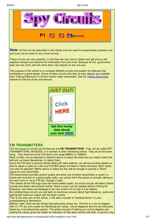 Spy circuits p1 | PDF