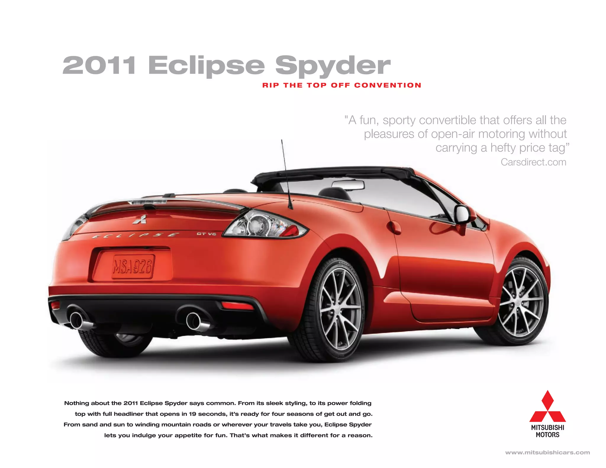 2011 Mitsubishi Eclipse Spyder at Jerry's Mitsubishi in Baltimore ...