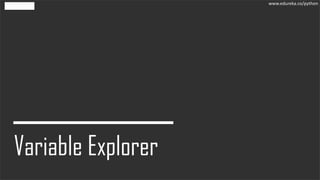 Python Spyder IDE | Edureka | PDF