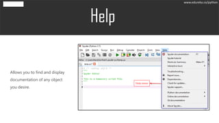 Python Spyder IDE | Edureka | PDF