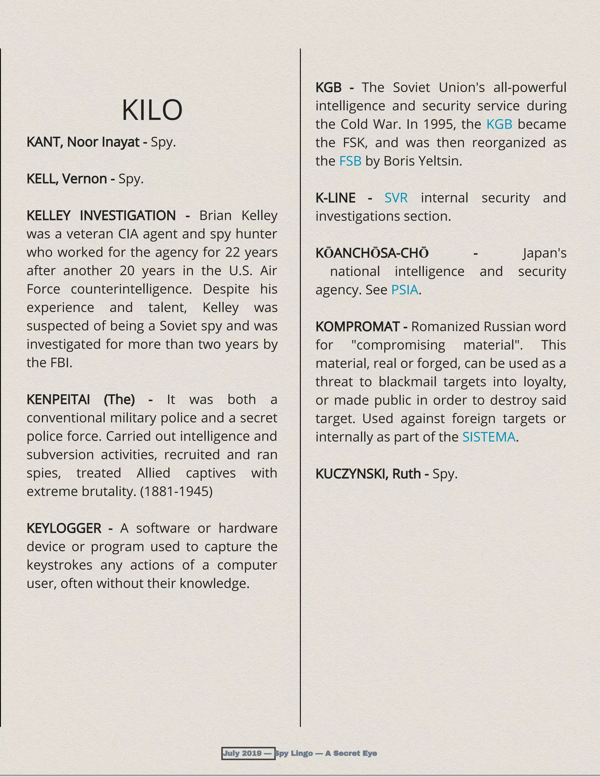 Spy Lingo - A Compendium Of Terms Used In The Intelligence Trade | PDF