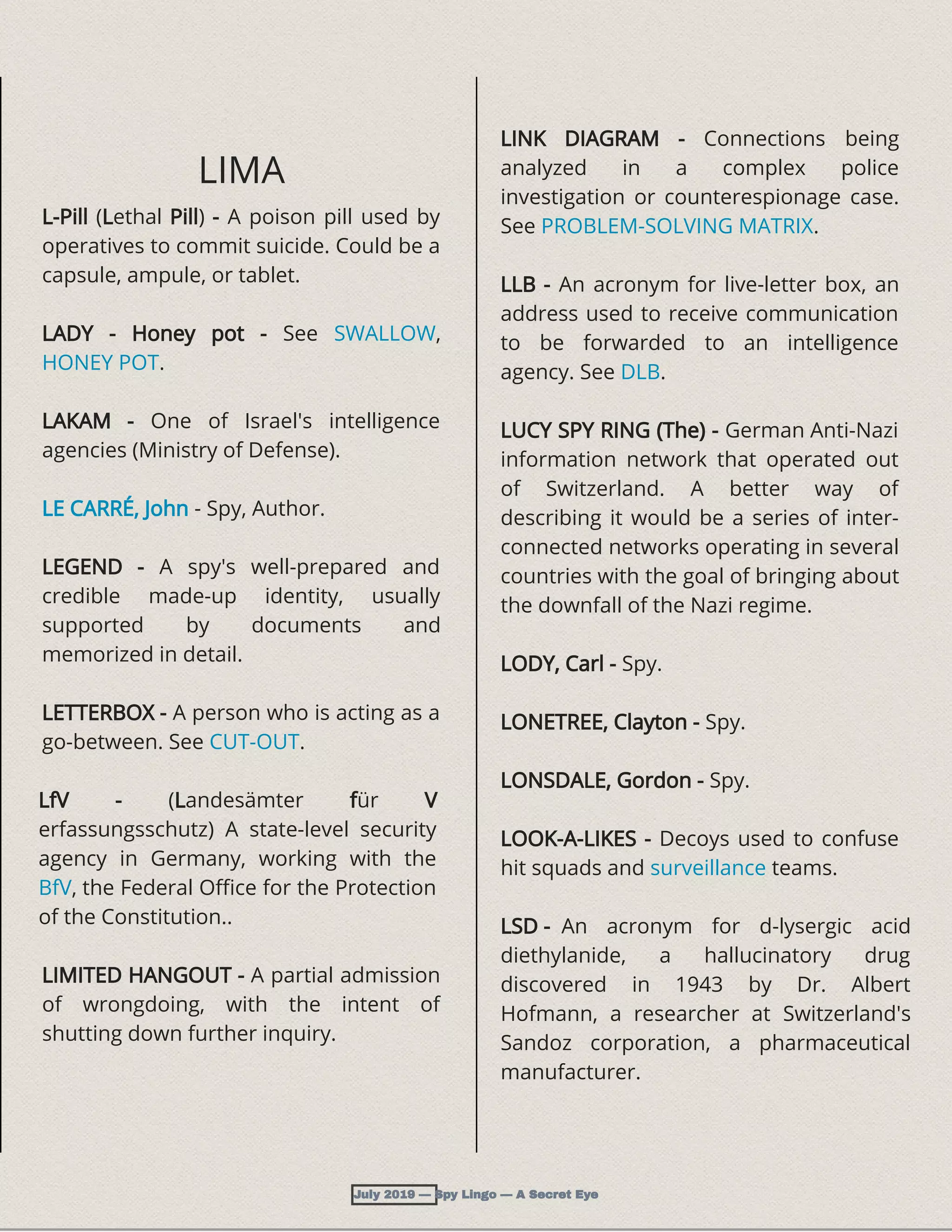 Spy Lingo - A Compendium Of Terms Used In The Intelligence Trade | PDF