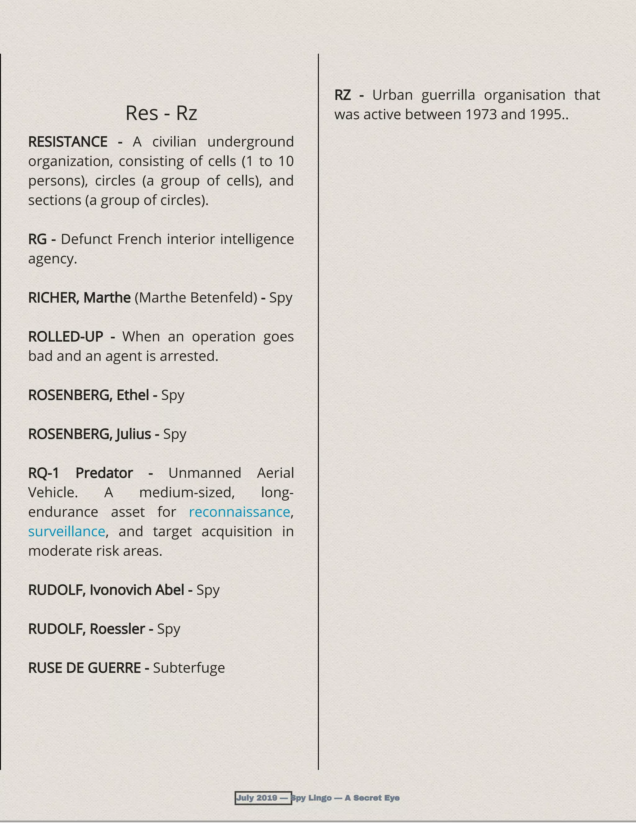 Spy Lingo - A Compendium Of Terms Used In The Intelligence Trade | PDF