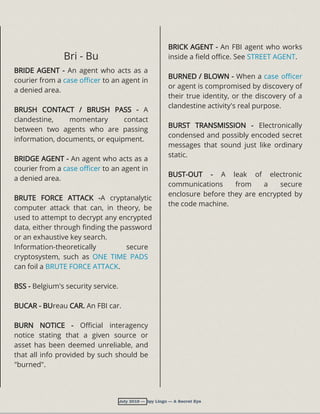 Spy Lingo - A Compendium Of Terms Used In The Intelligence Trade | PDF