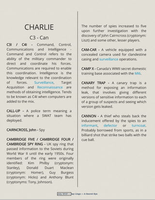 Spy Lingo - A Compendium Of Terms Used In The Intelligence Trade | PDF