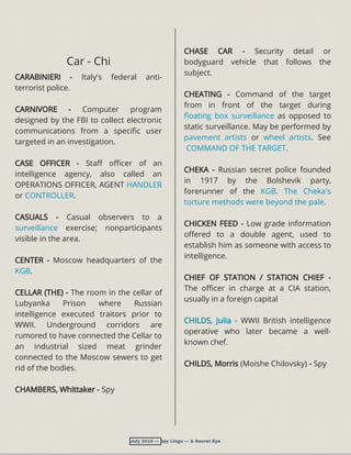 Spy Lingo - A Compendium Of Terms Used In The Intelligence Trade | PDF