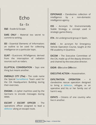 Spy Lingo - A Compendium Of Terms Used In The Intelligence Trade | PDF