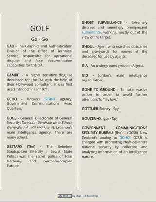 Spy Lingo - A Compendium Of Terms Used In The Intelligence Trade | PDF
