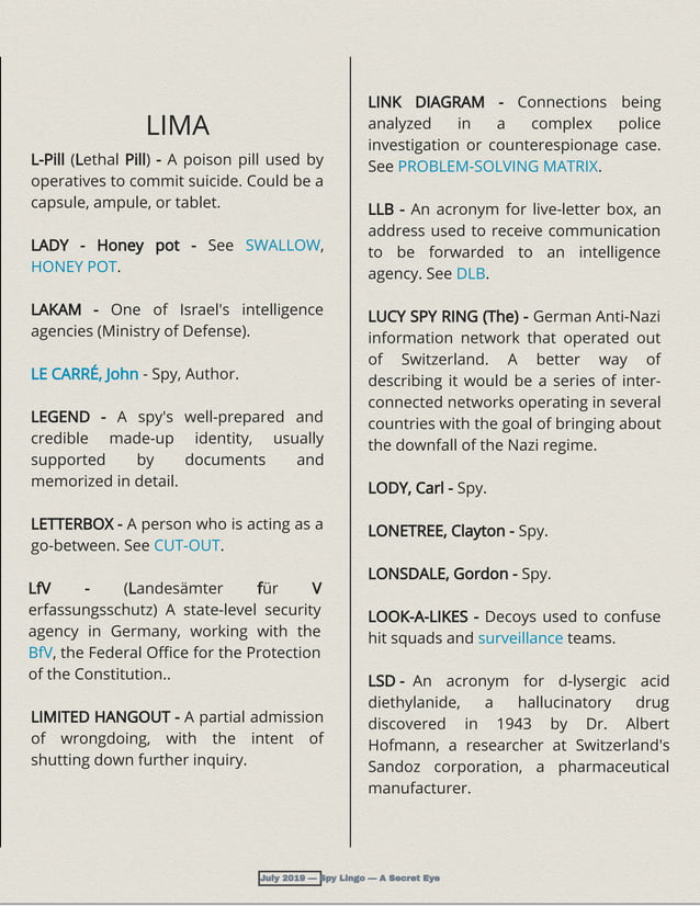 Spy Lingo - A Compendium Of Terms Used In The Intelligence Trade | PDF