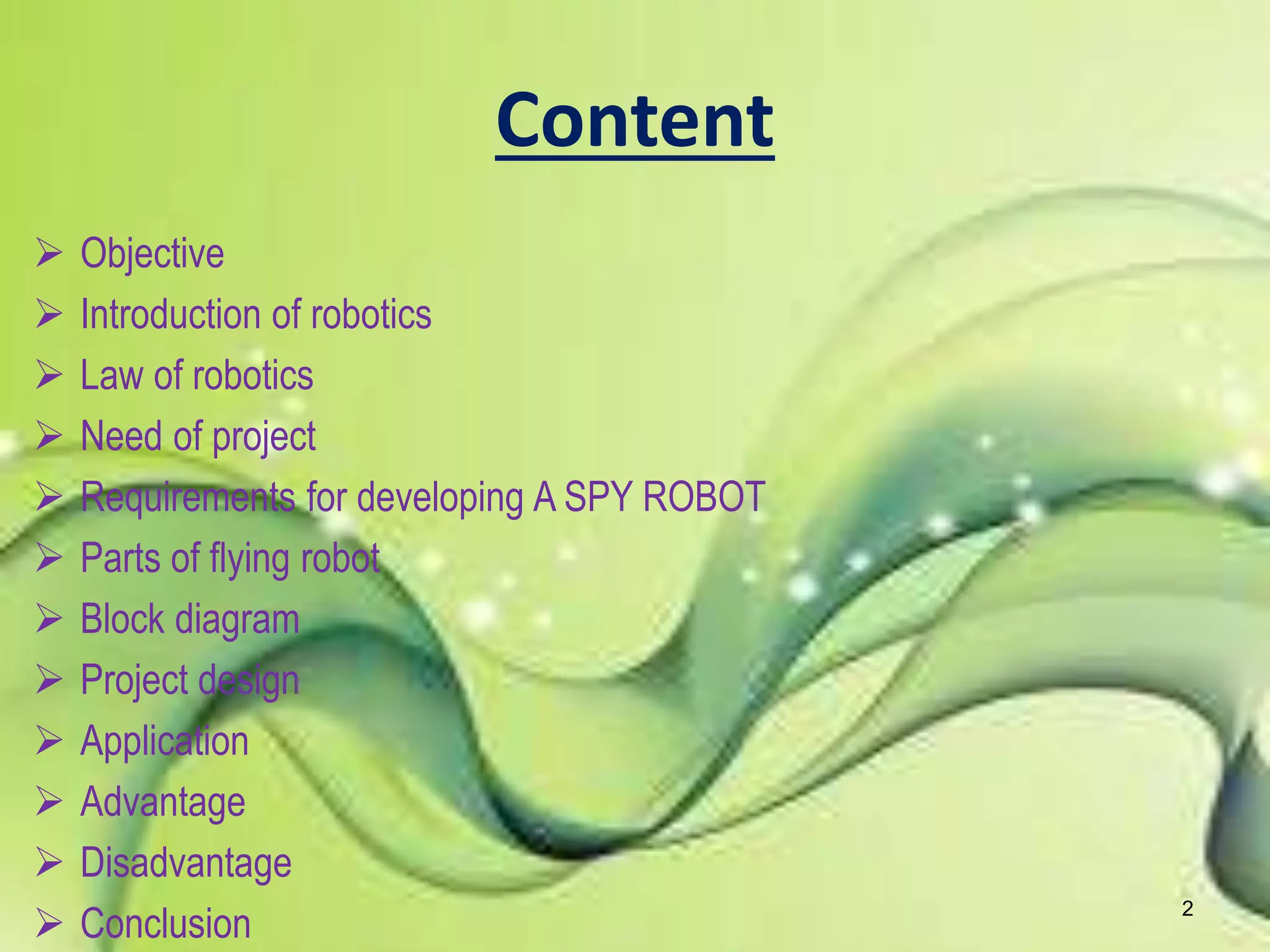 flying Spy robot by sanjeev | PPT