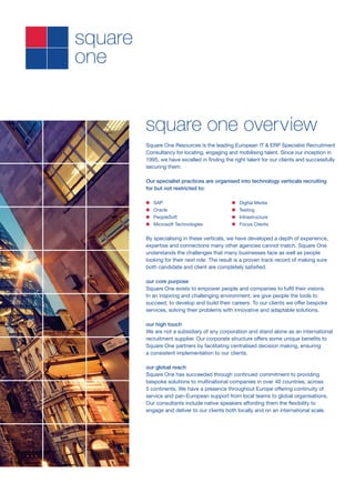 Square One Resources Brochure | PDF