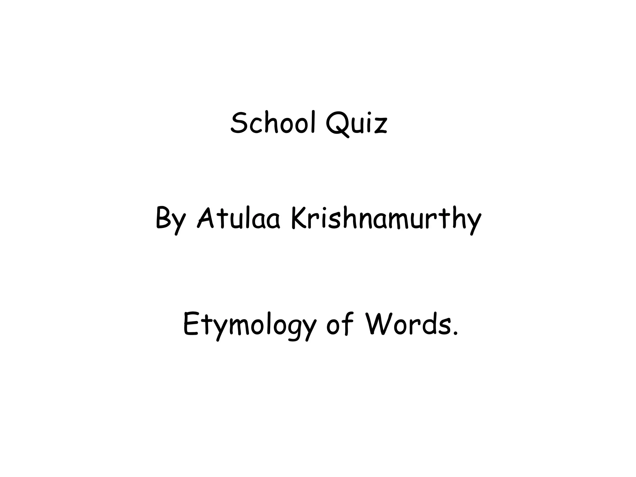 The etymology quiz | PPT | Musical Instruments | Hobbies & Interests