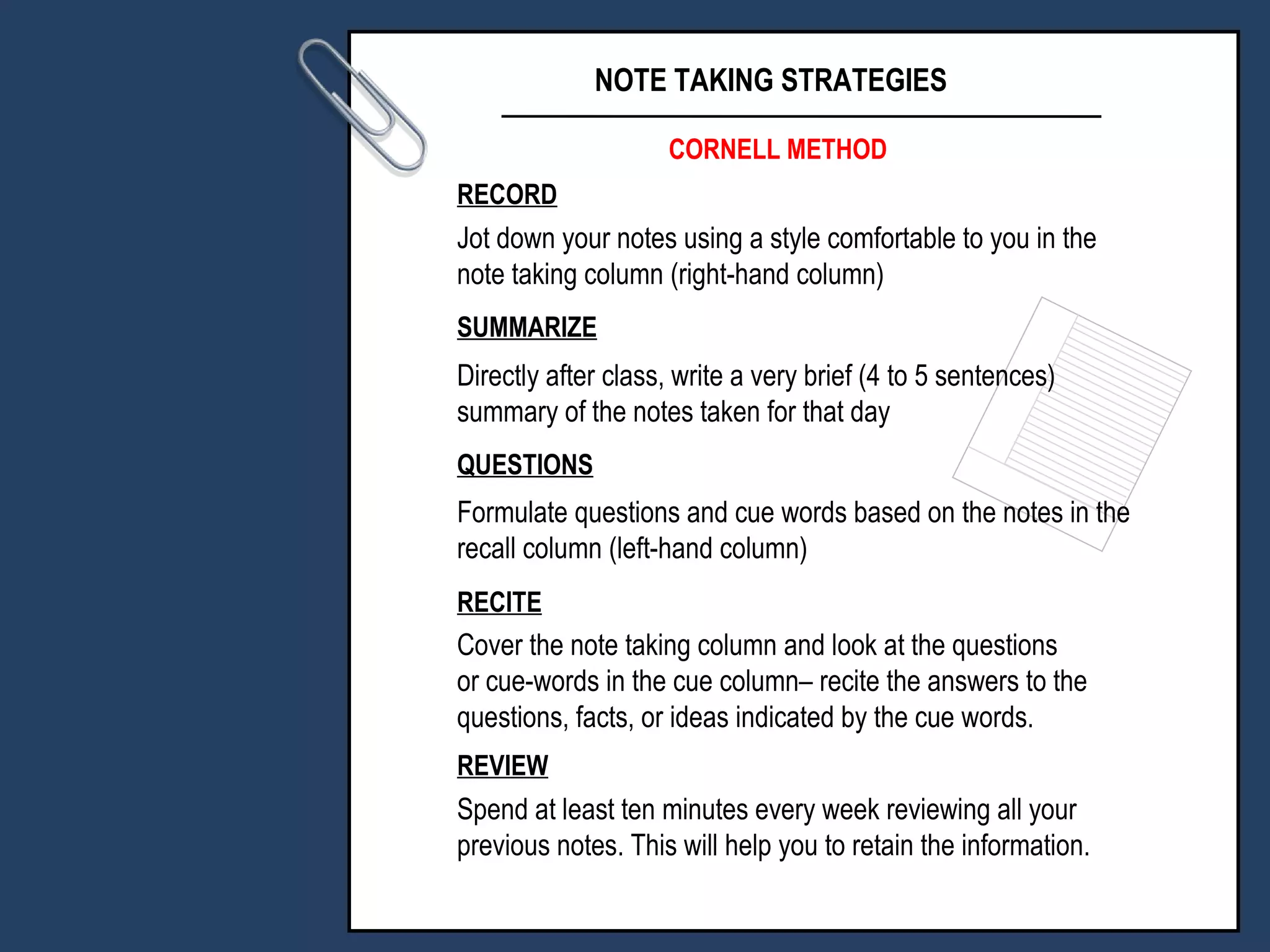 Learning Styles, SQ3R & CNT Methods | PPT