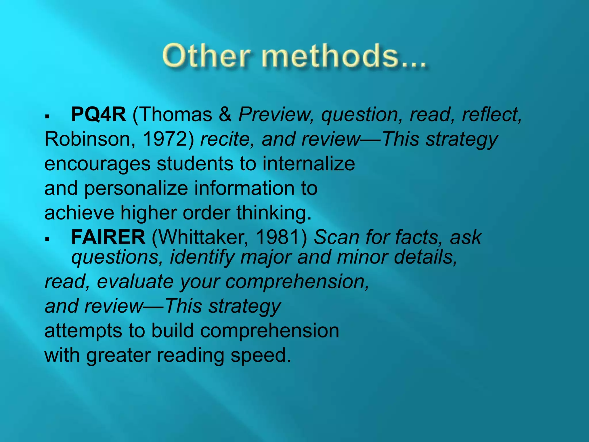 SQ3R reading method | PPTX