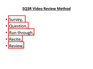 SQR3 Video Review Method | PPTX