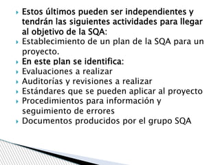 Aseguramiento de la Calidad del Software | PPT