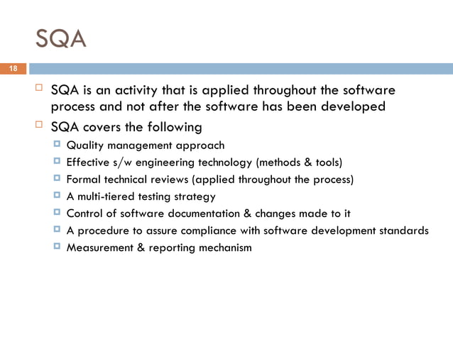 Software Quality Assurance presentation. | PPT